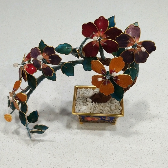Collectable | Art | Vintage Chinese Guilloche Enamel Bonsai Tree With ...
